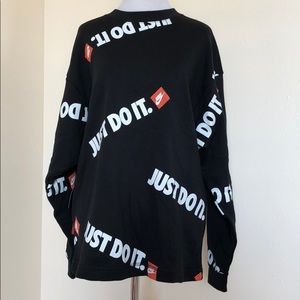 Nike | Tops | Nwt Nike Logo Sticker Crew | Poshmark